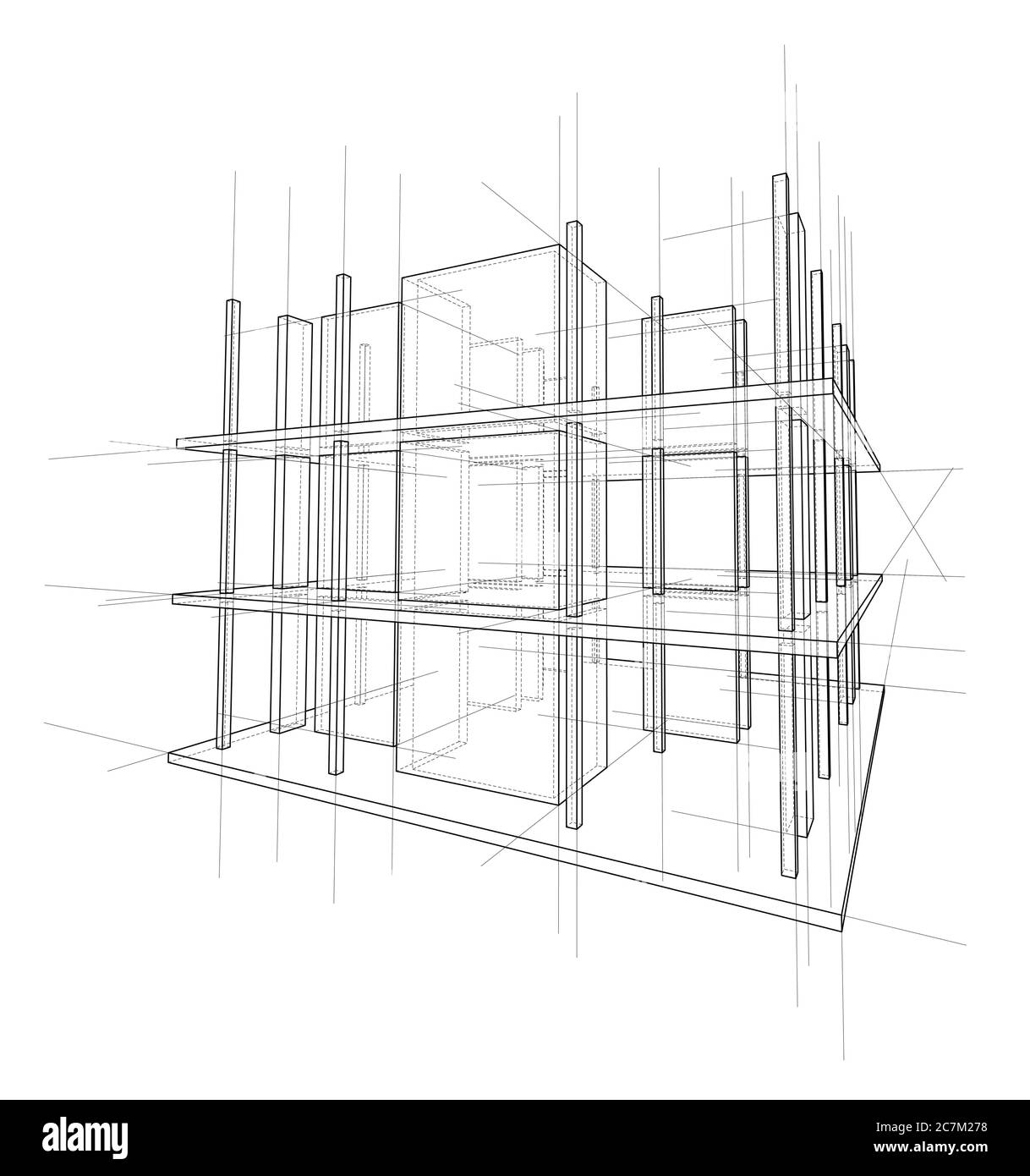 Drawing of a house under construction Stock Photo - Alamy