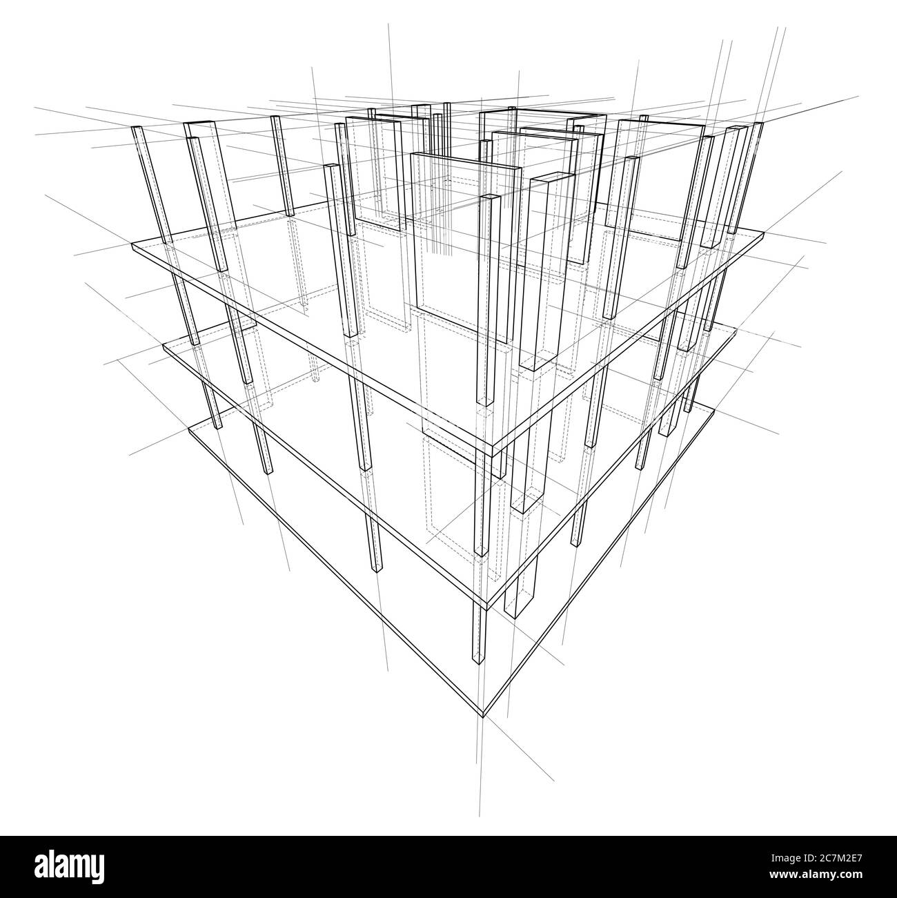 Drawing of a house under construction Stock Photo - Alamy