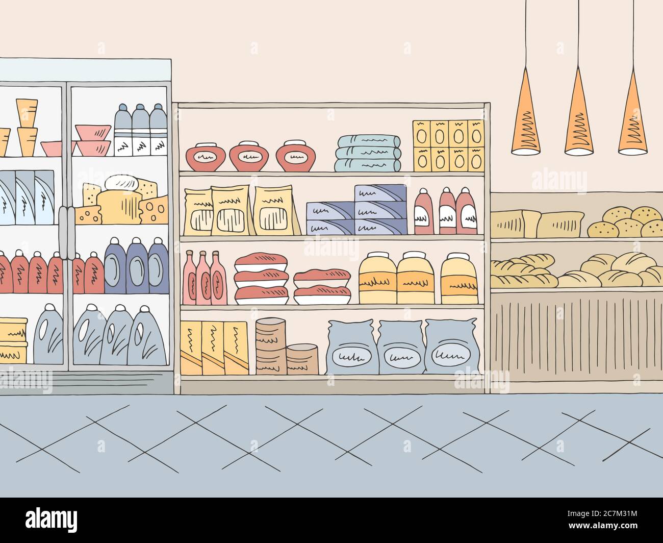 Grocery Store Cartoon Color