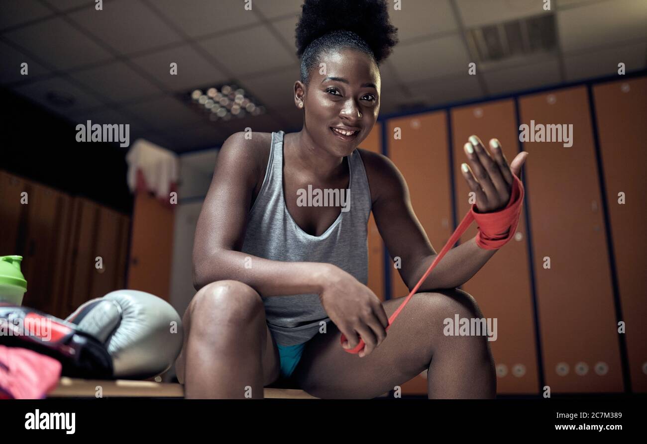 Muscular boxer woman mma fighter hi-res stock photography and images ...