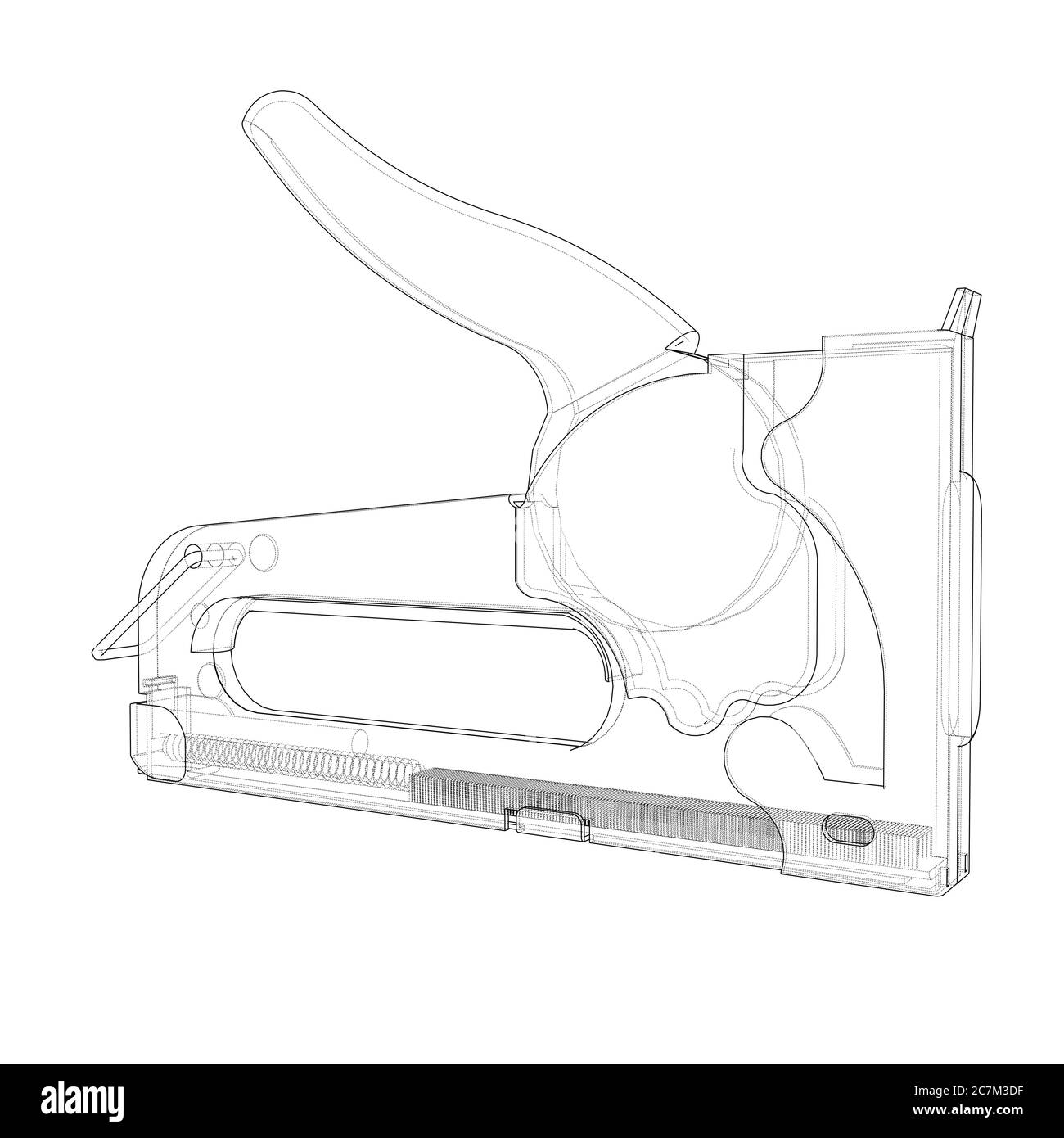Outline construction stapler Stock Photo - Alamy