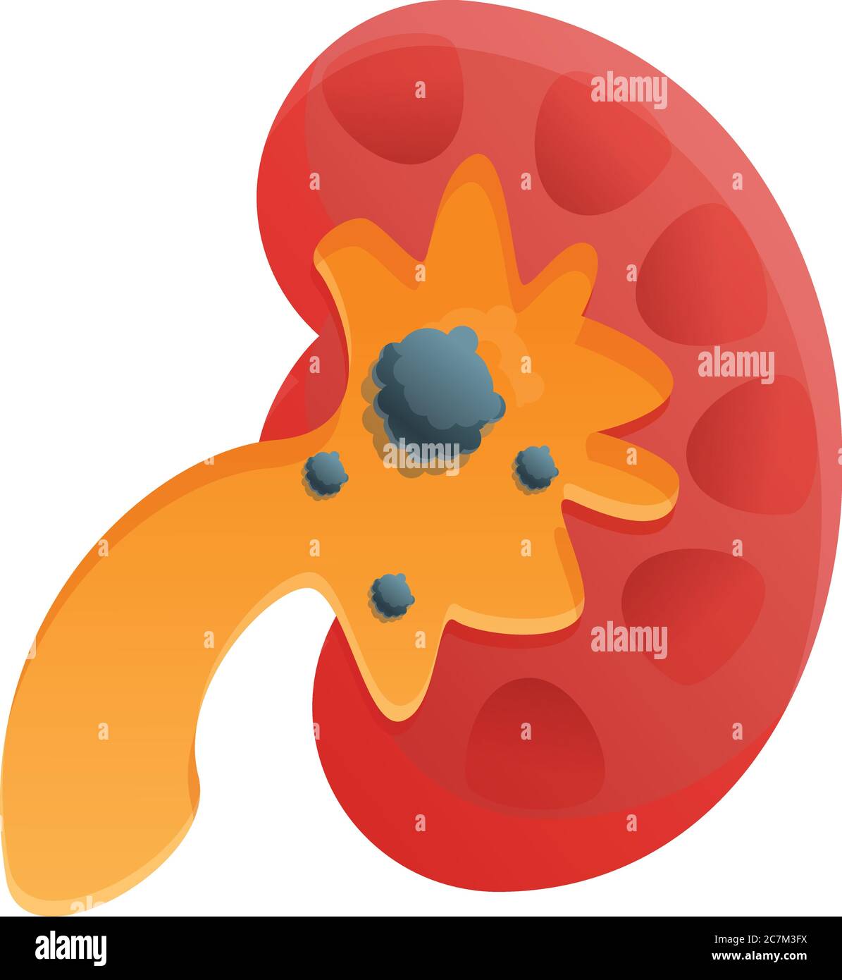 Pain kidney icon. Cartoon of pain kidney vector icon for web design ...