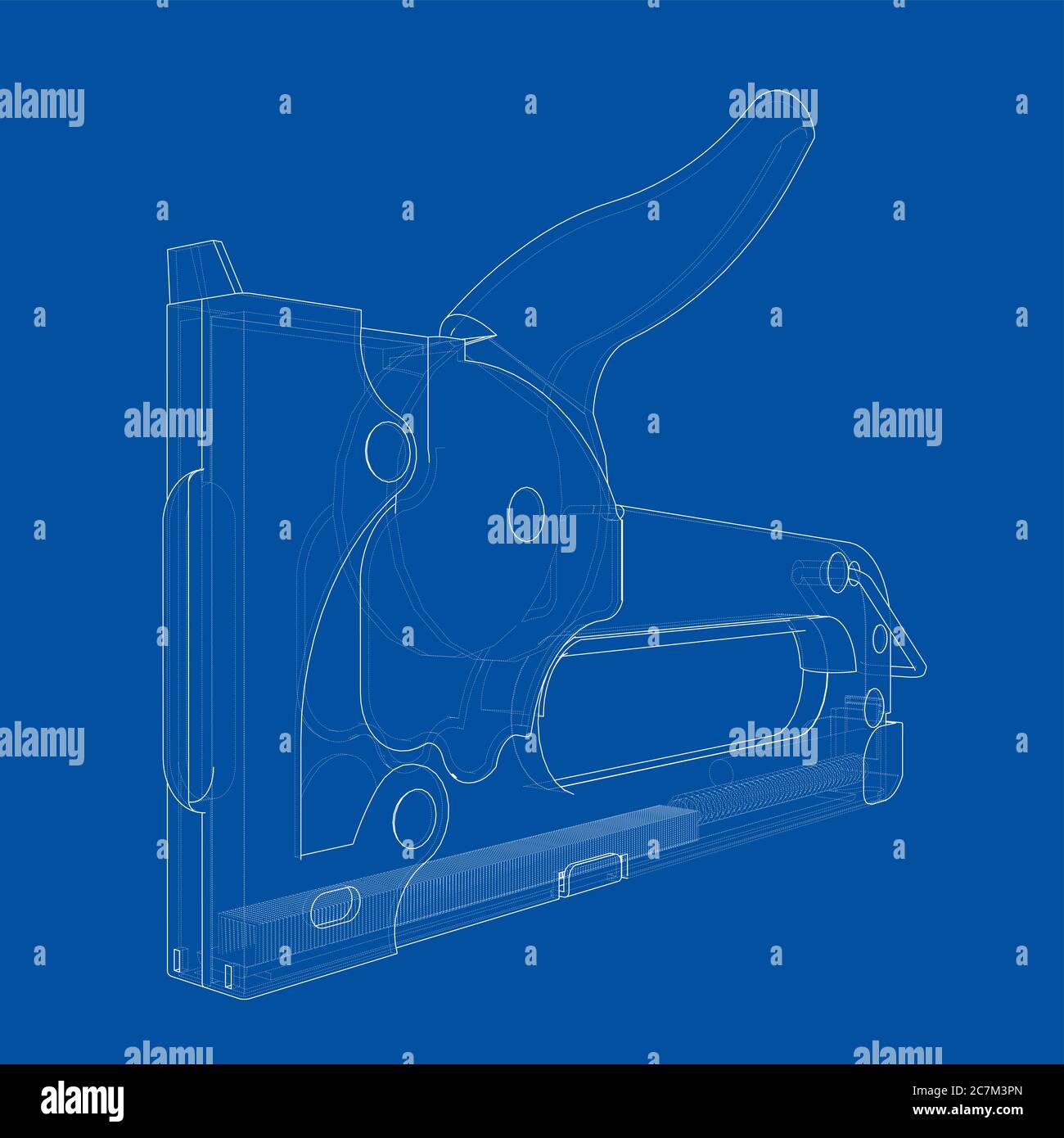 Outline construction stapler Stock Photo - Alamy