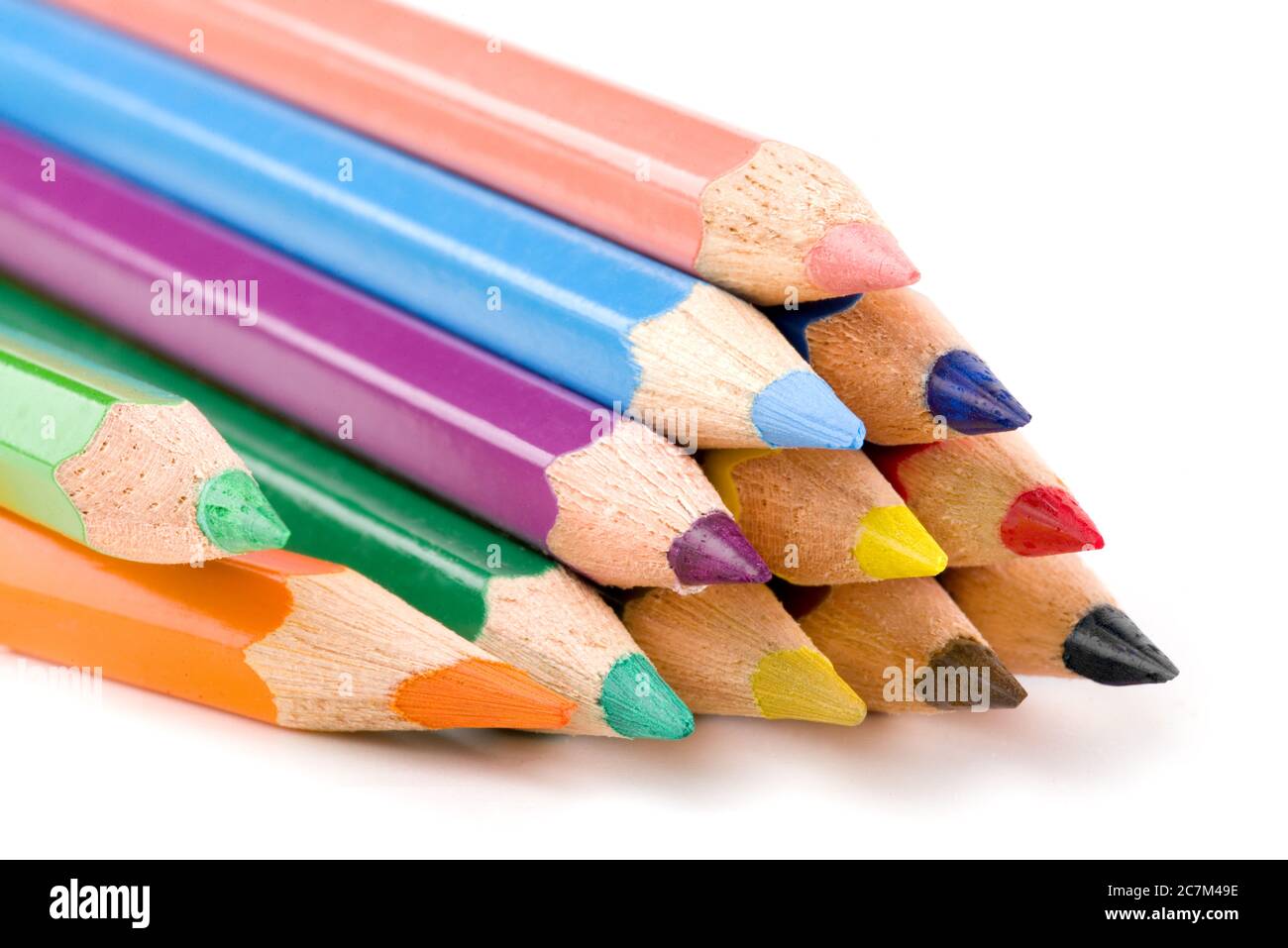 Crayons isolated against white background Stock Photo - Alamy