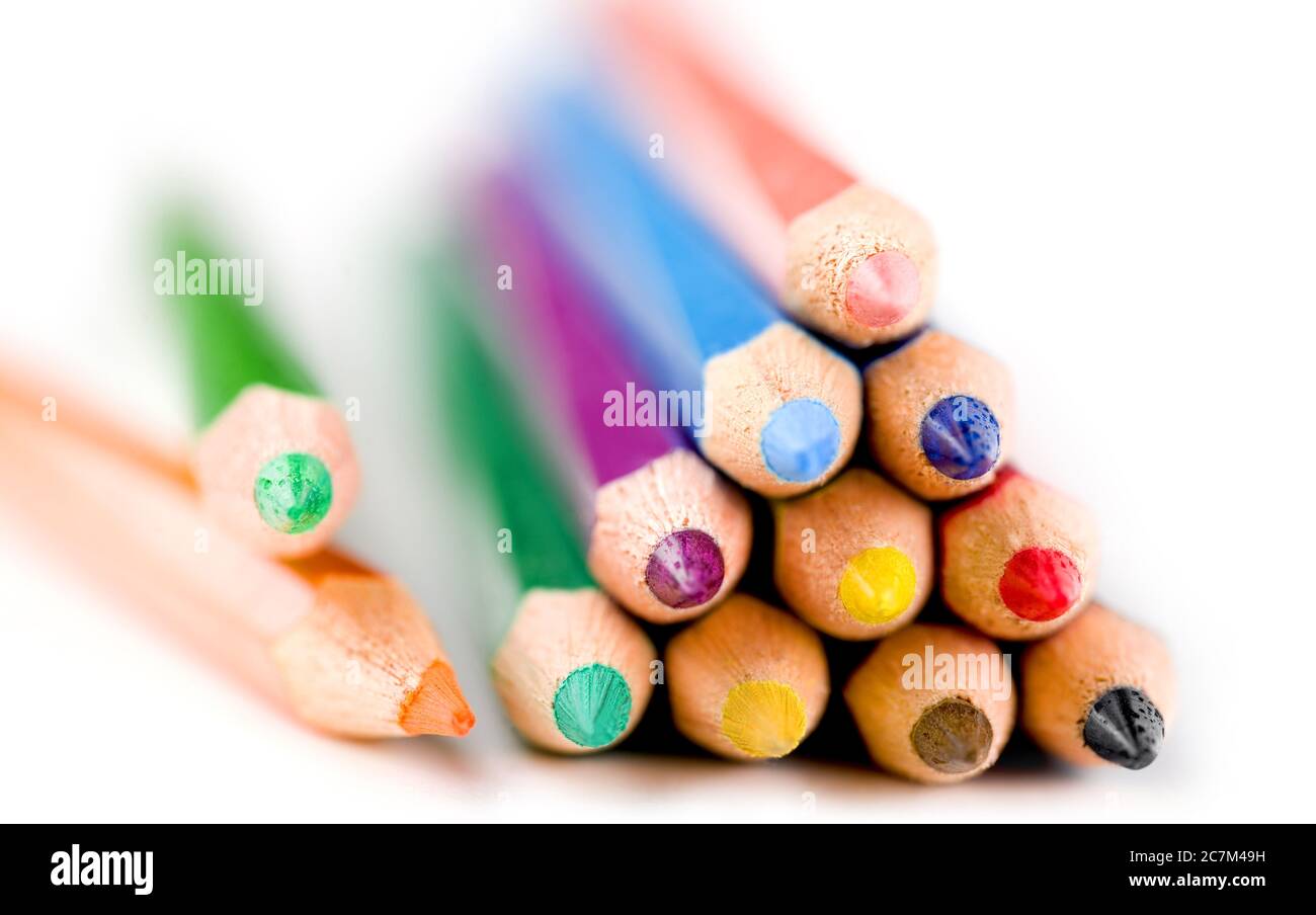 Crayons isolated against white background Stock Photo - Alamy