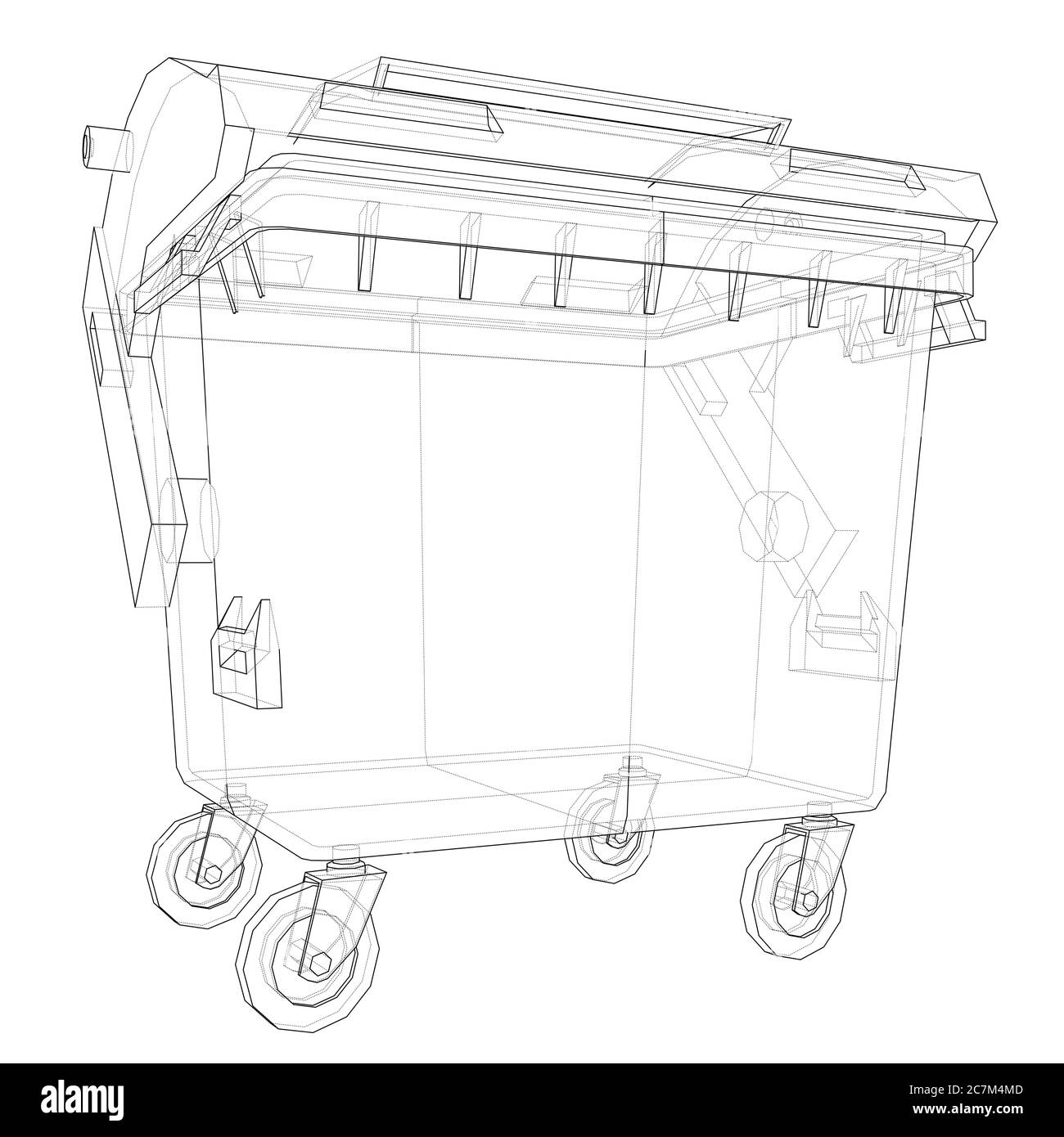 Outline Dumpster or dustbin Stock Photo - Alamy