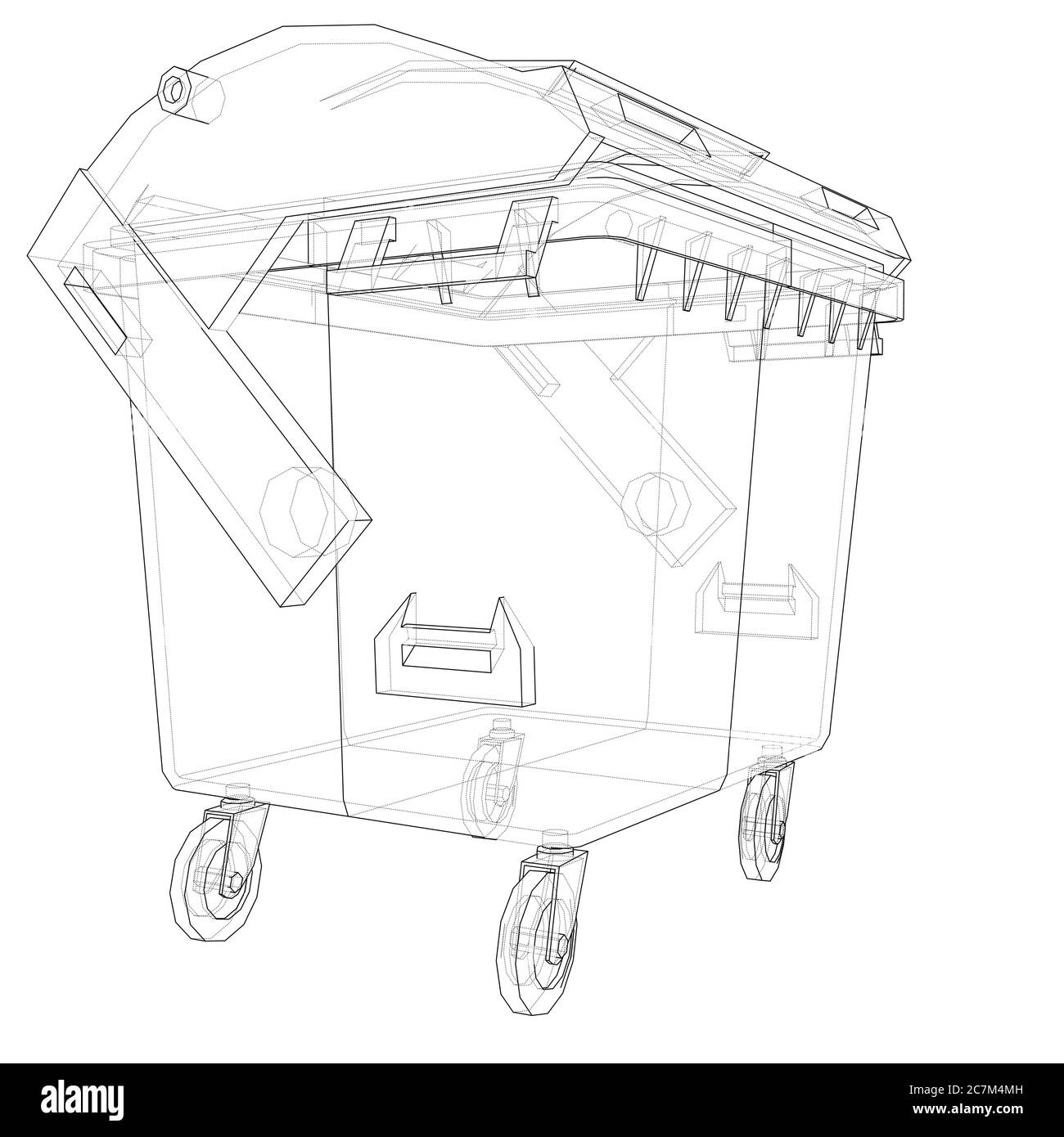Outline Dumpster or dustbin Stock Photo - Alamy