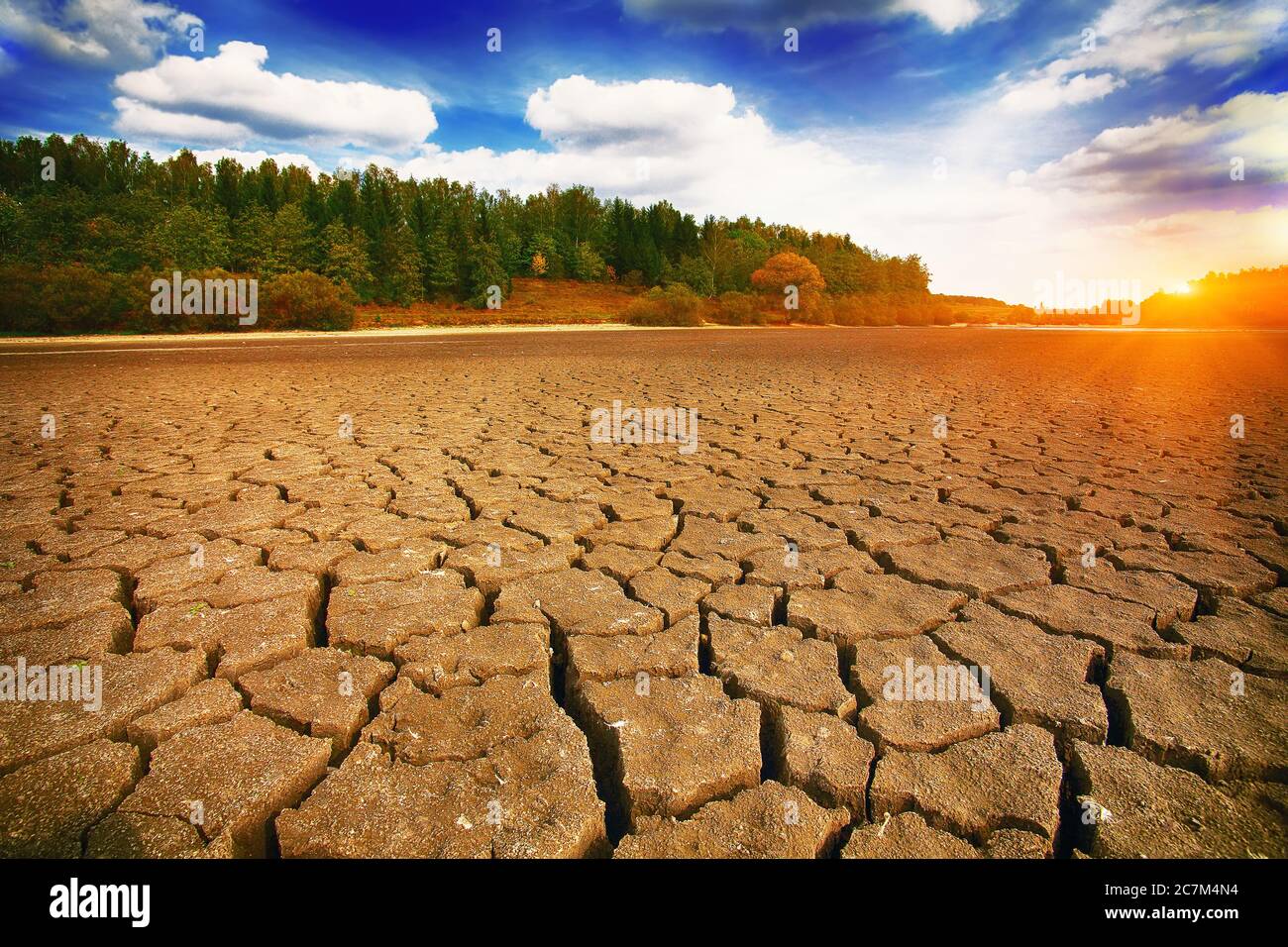 Land with dry and cracked ground. Climate change, dry lake Stock Photo ...