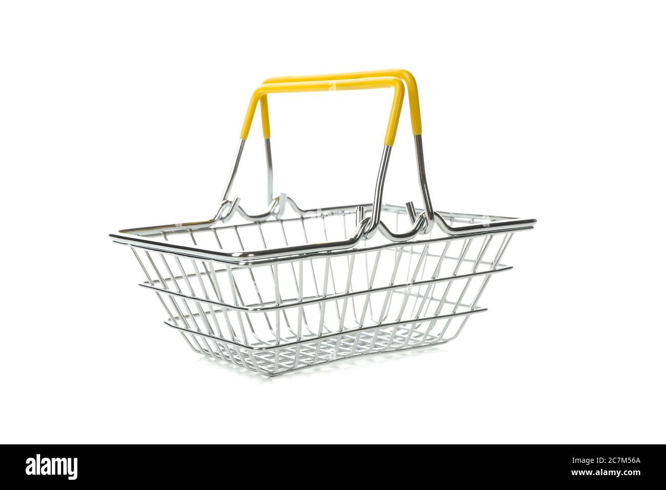 Empty shopping basket isolated on white background Stock Photo - Alamy