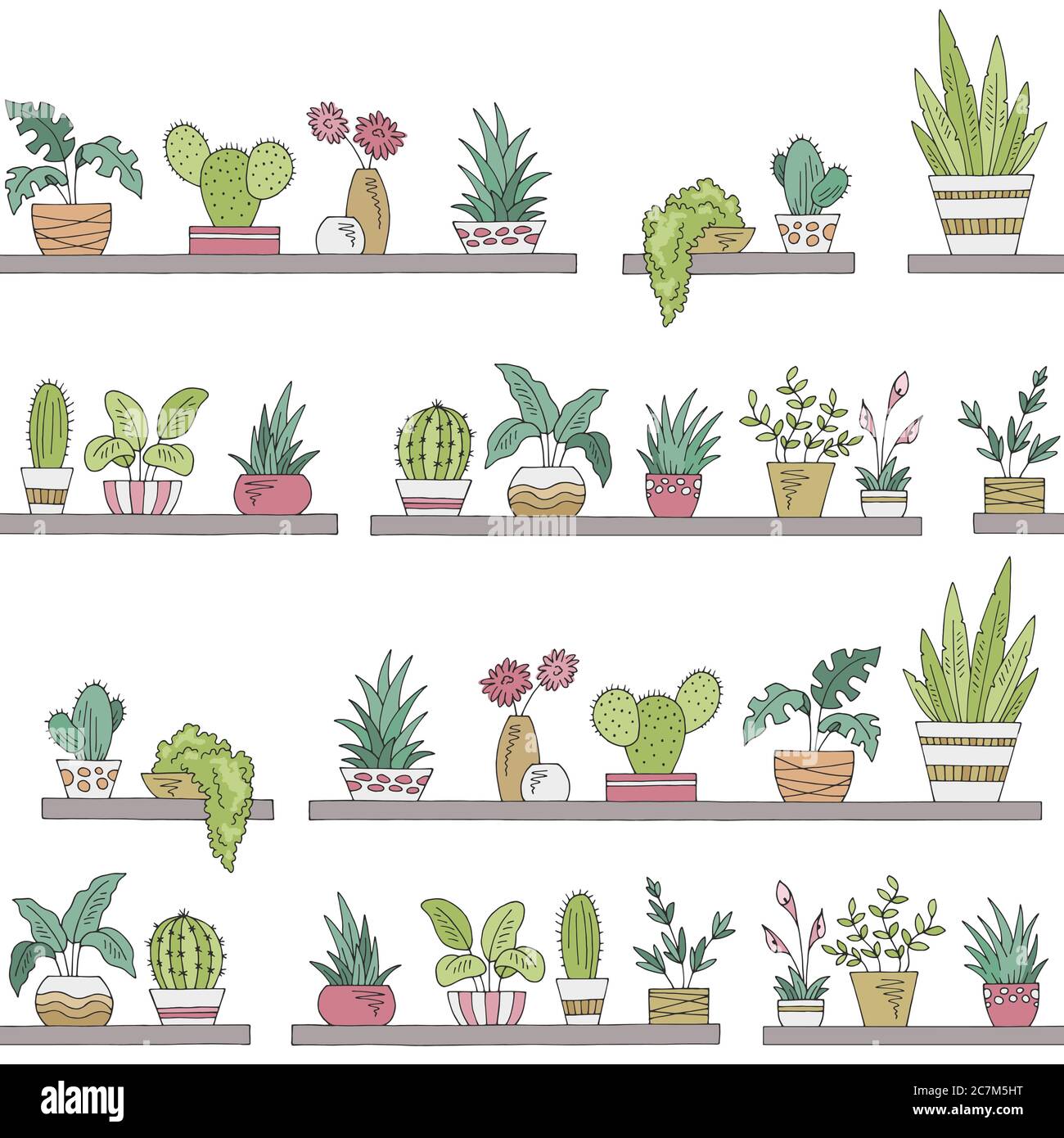 Shelves graphic color seamless pattern background sketch illustration ...