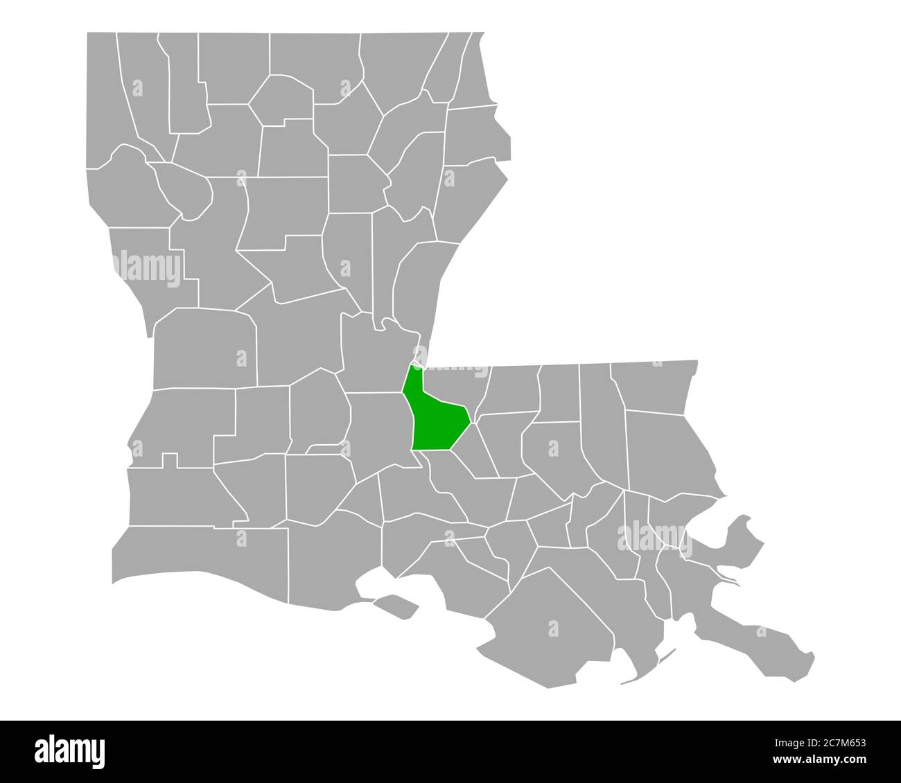 Map of Pointe Coupee in Louisiana Stock Photo - Alamy