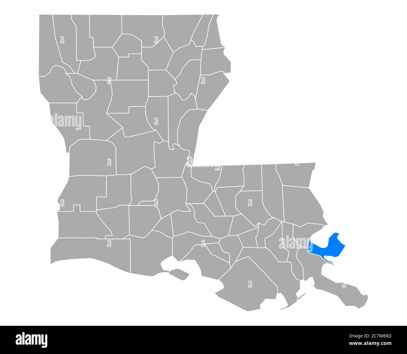 Map of St Bernard in Louisiana Stock Photo - Alamy