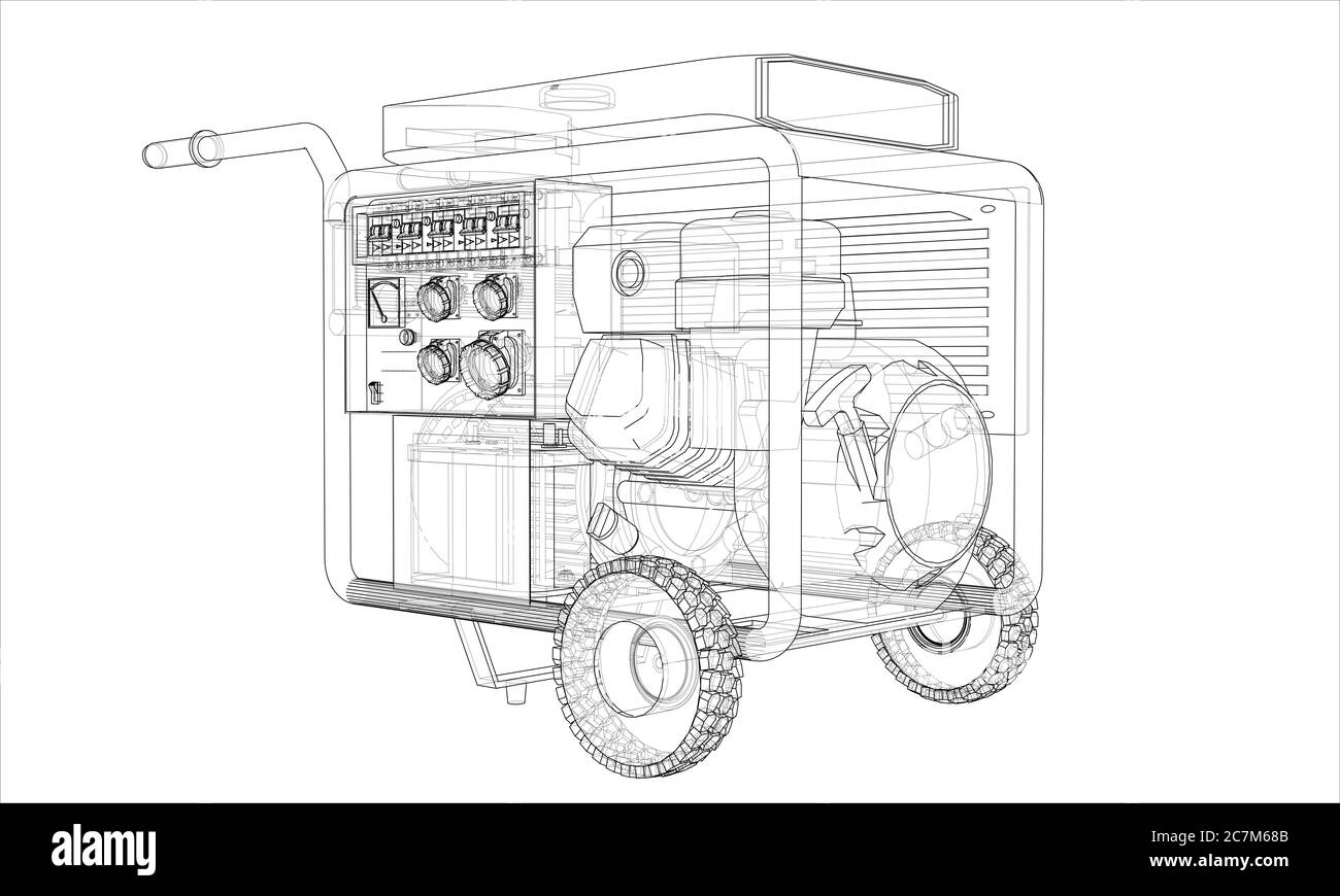 Outline portable gasoline generator Stock Photo - Alamy
