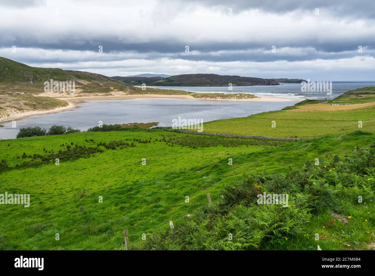 Dramatic coastal landscape in Scotland north coast between the towns of ...
