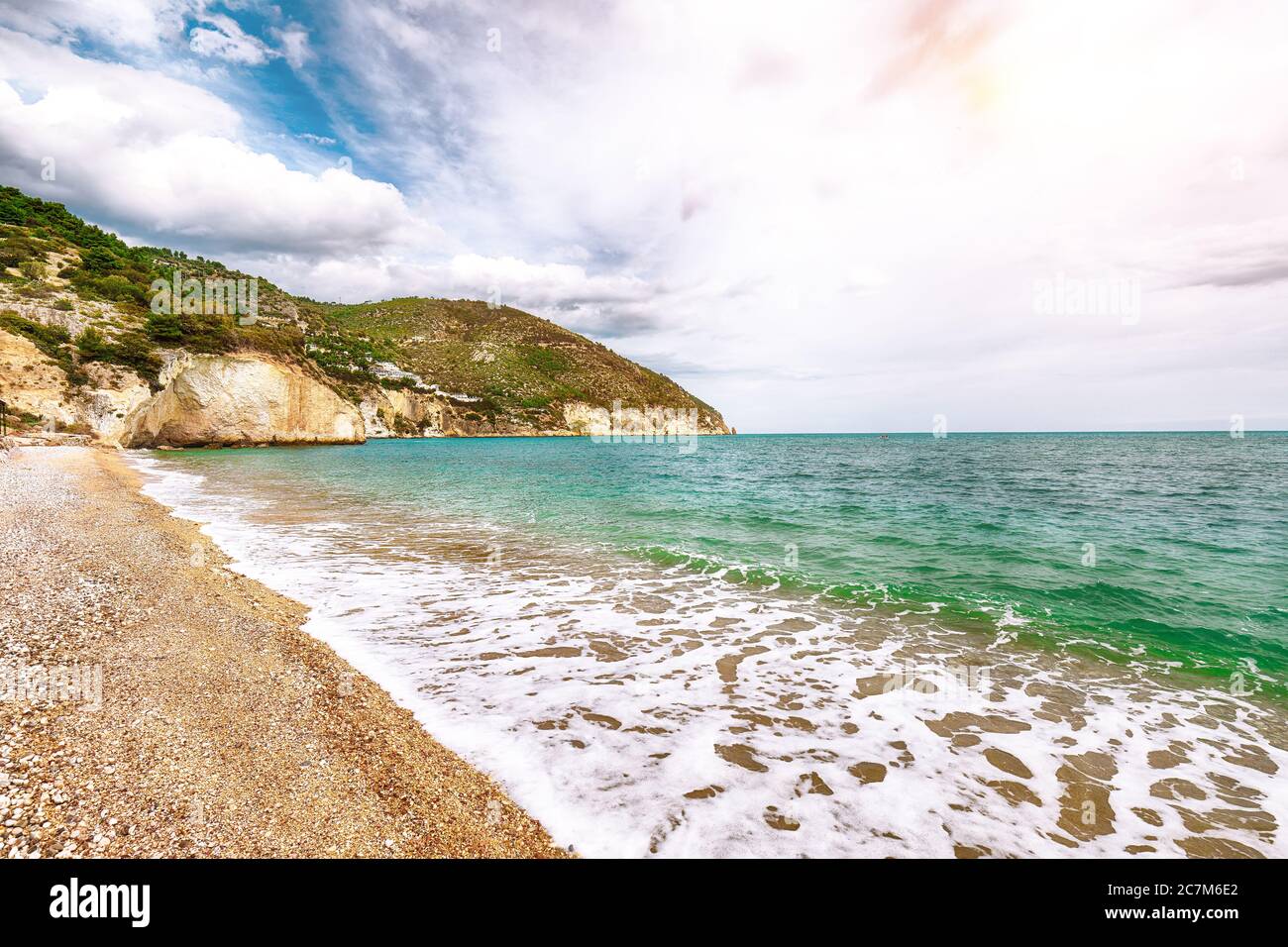 Vignanotica beach on the coast of Gargano National park. The most ...