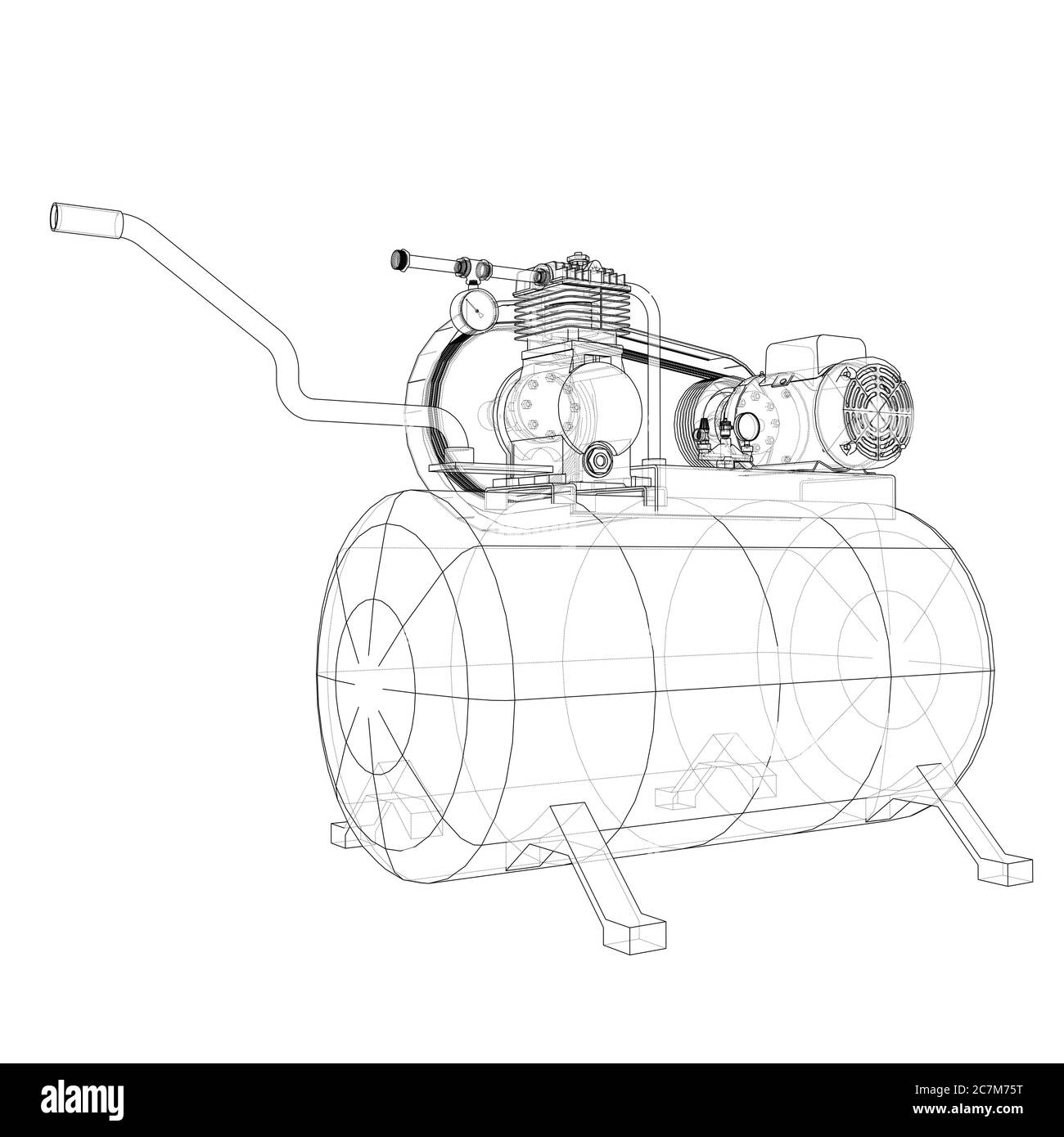 Pneumatic compressor Black and White Stock Photos & Images - Alamy