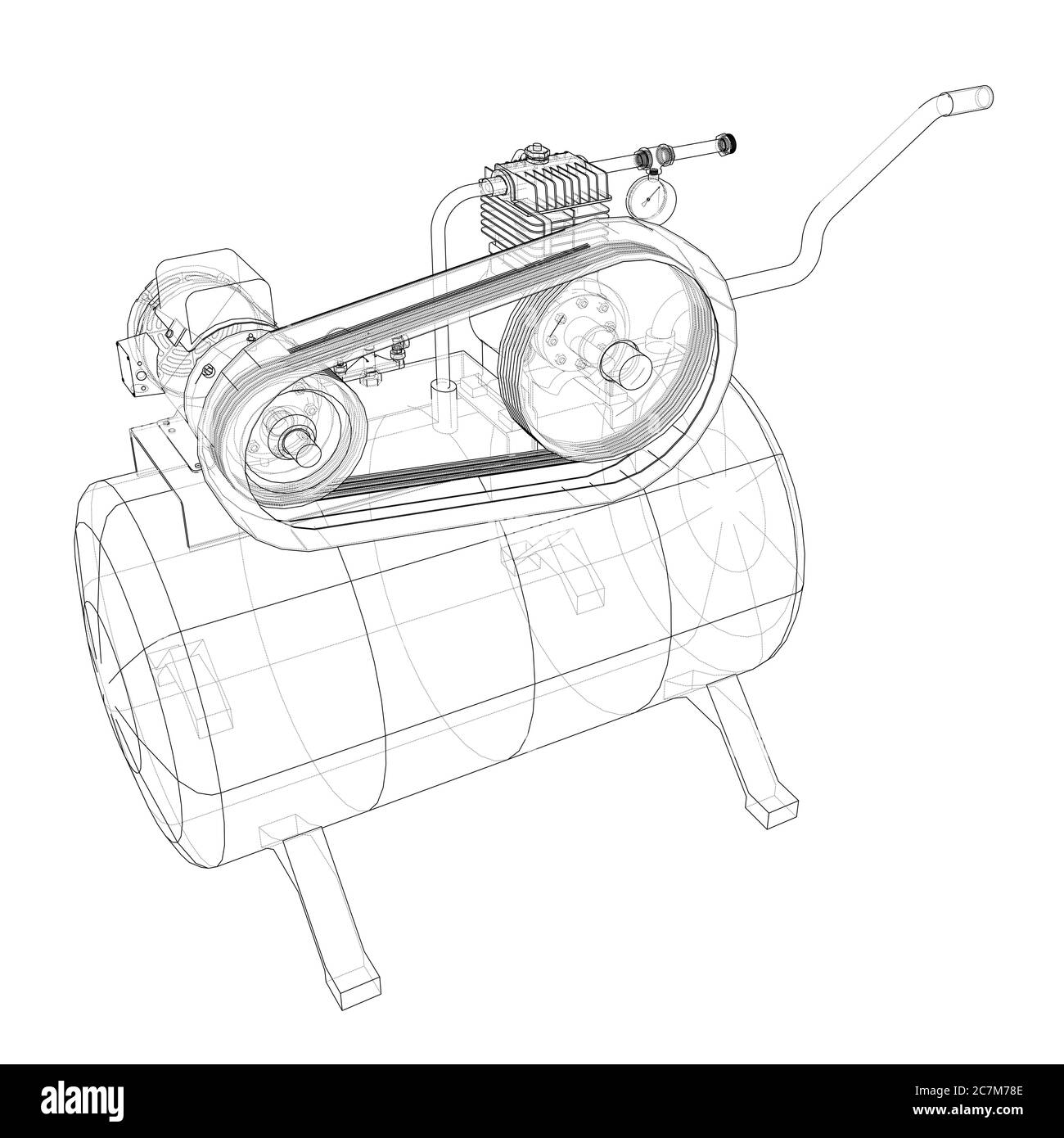 Outline Air compressor Stock Photo - Alamy