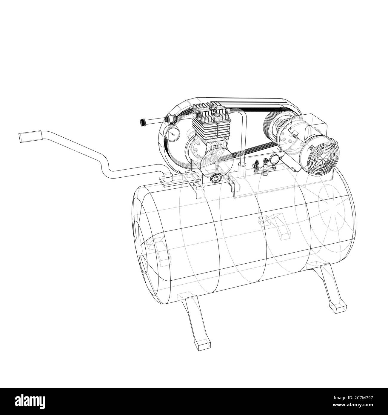 Outline Air compressor Stock Photo - Alamy