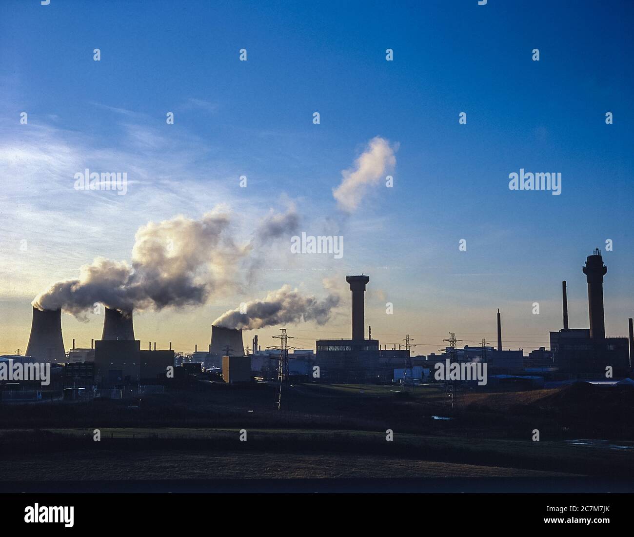Sellafield. Industrial sunset looking across to the BNFL Sellafield ...