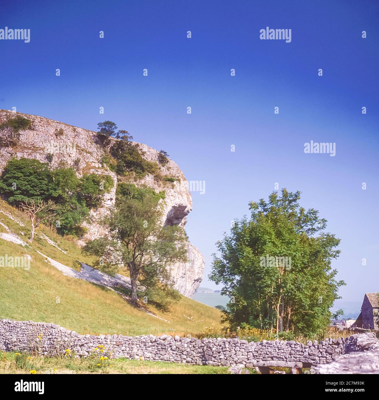 This is geological-geographical overhanging limestone wonder of Kilnsey ...