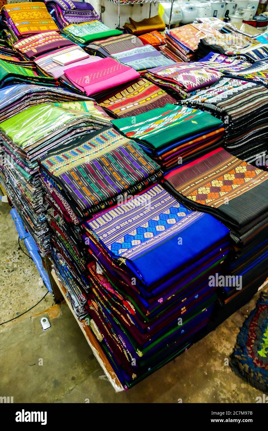 fabrics for sale at market, beautiful photo digital picture Stock Photo ...