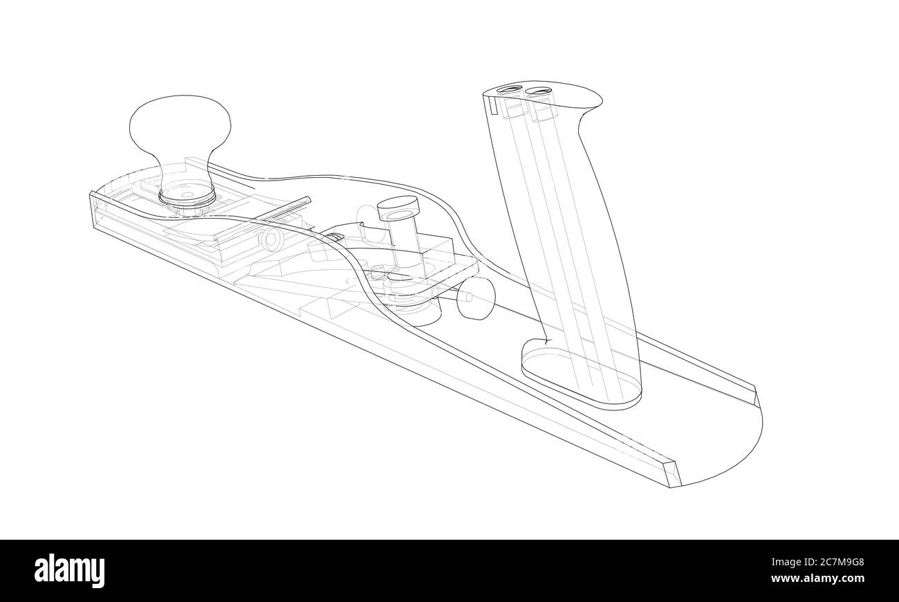 Vintage woodwork tools illustration Black and White Stock Photos ...