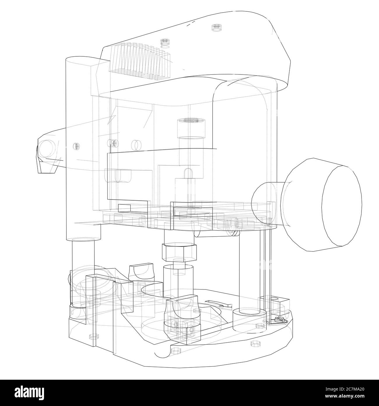 Precision milling drilling machine Black and White Stock Photos ...