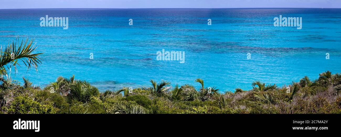 The panoramic view of Caribbean Sea from the highest point of ...