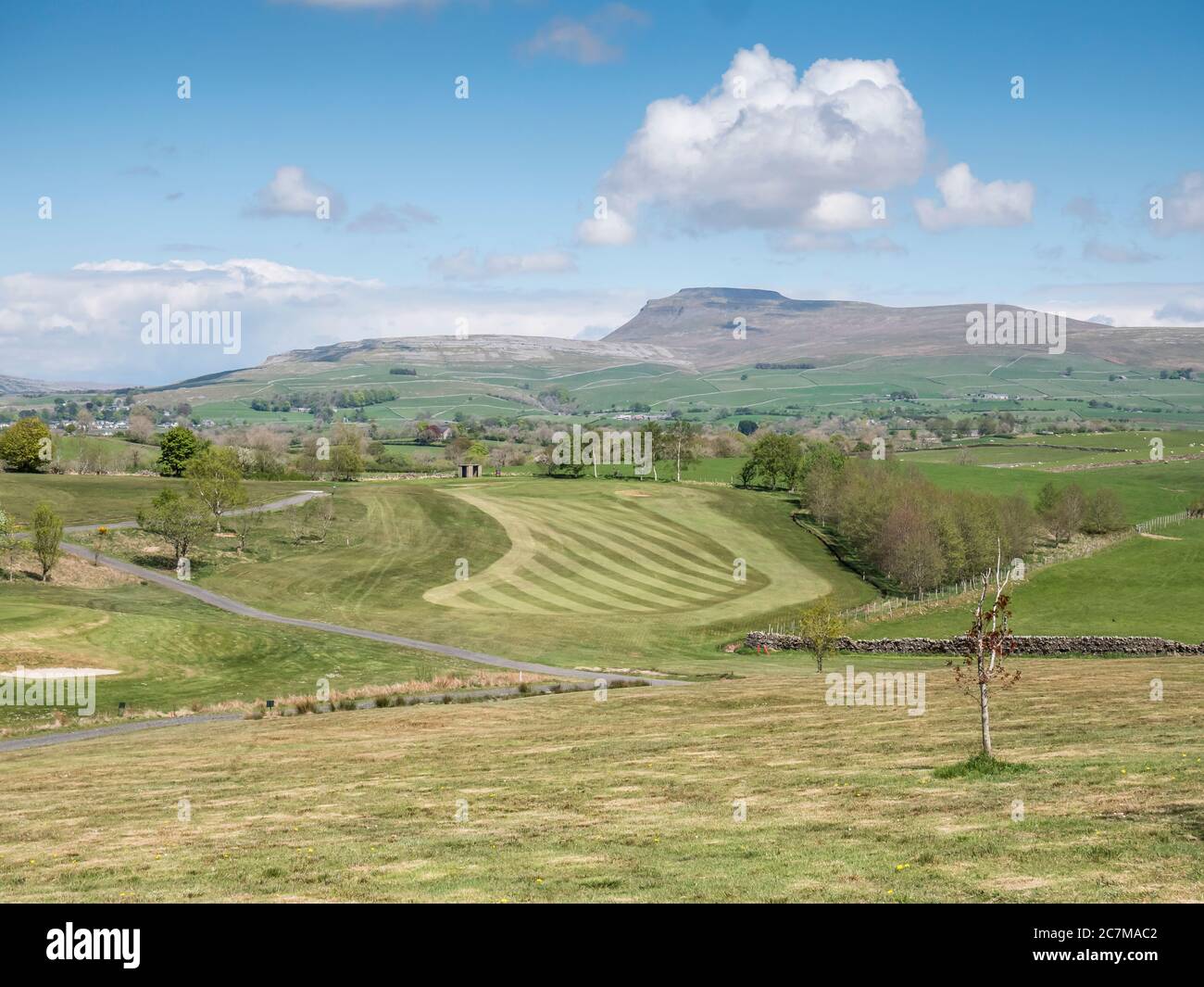 This is Ingleborough mountain in the spring, one of the famous ...