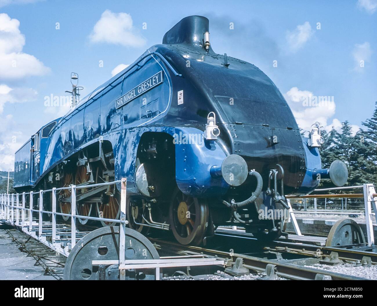 The image is of famous Sir Nigel Greasley steam train at the historical ...