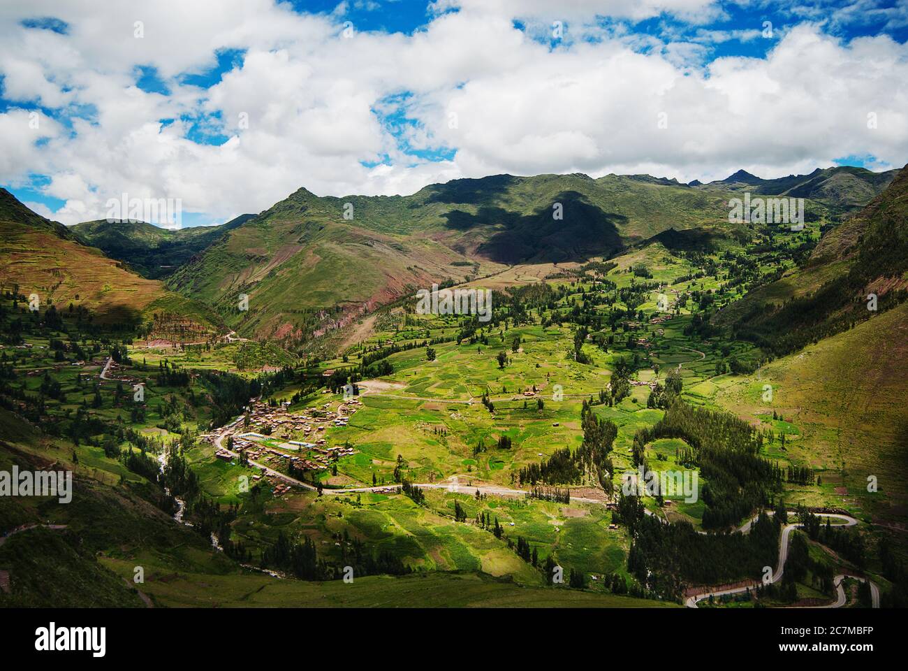 Landscape of Písac, or P’saq, is a small sacred Peruvian barrio that ...