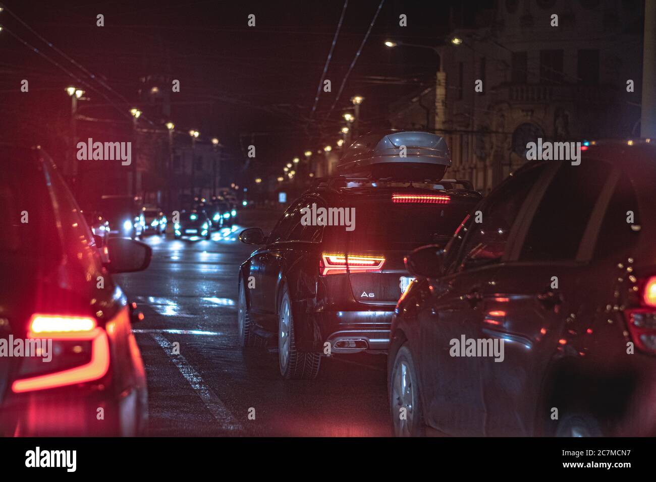 Automobile night road hi-res stock photography and images - Alamy
