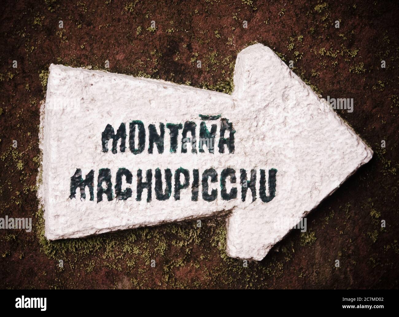 Sign for Mount Machu Picchu, Cusco, Peru, South America Stock Photo - Alamy