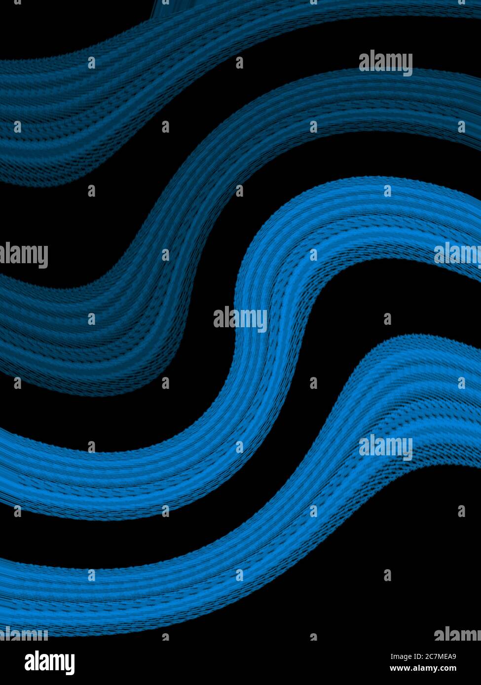 Blue texture digital graphical line flowing frame art on Black color ...