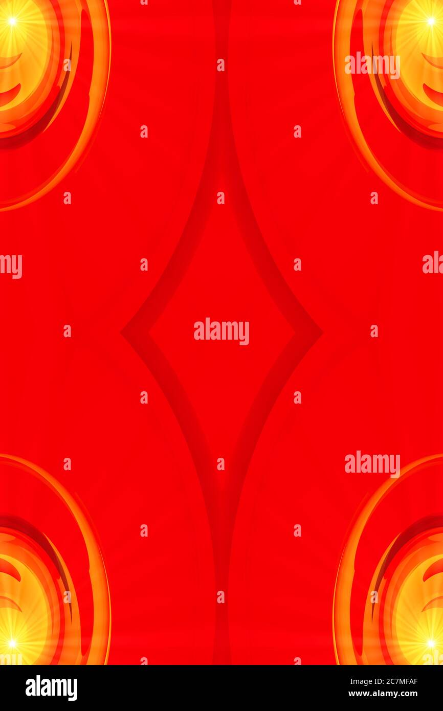 Golden texture digital graphical side frame art on red highlighted ...