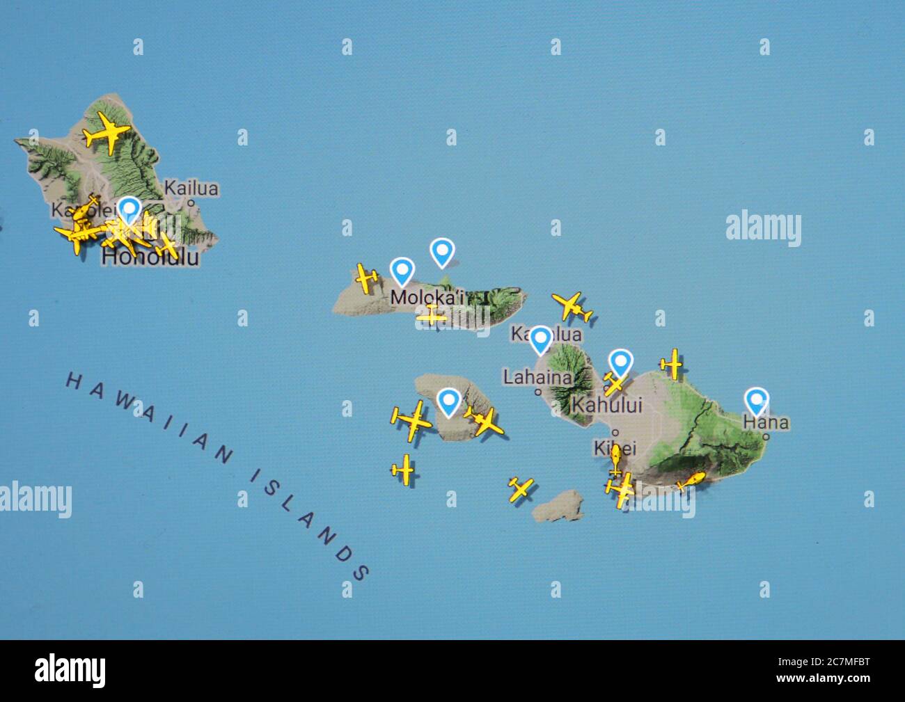 air traffic on Hawaiian islands (17 july 2020, UTC 19.31) on Internet ...