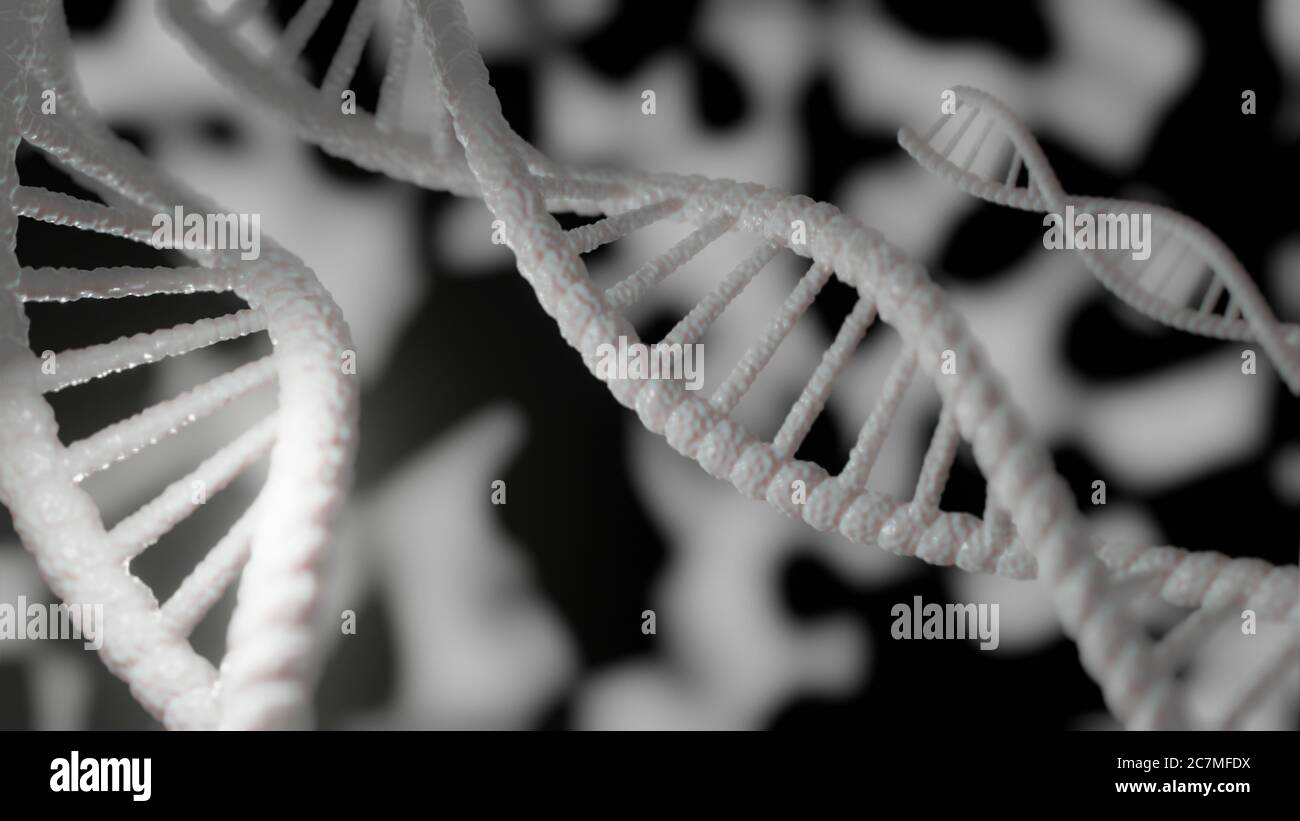 DNA molecules in 3d illustration Stock Photo - Alamy