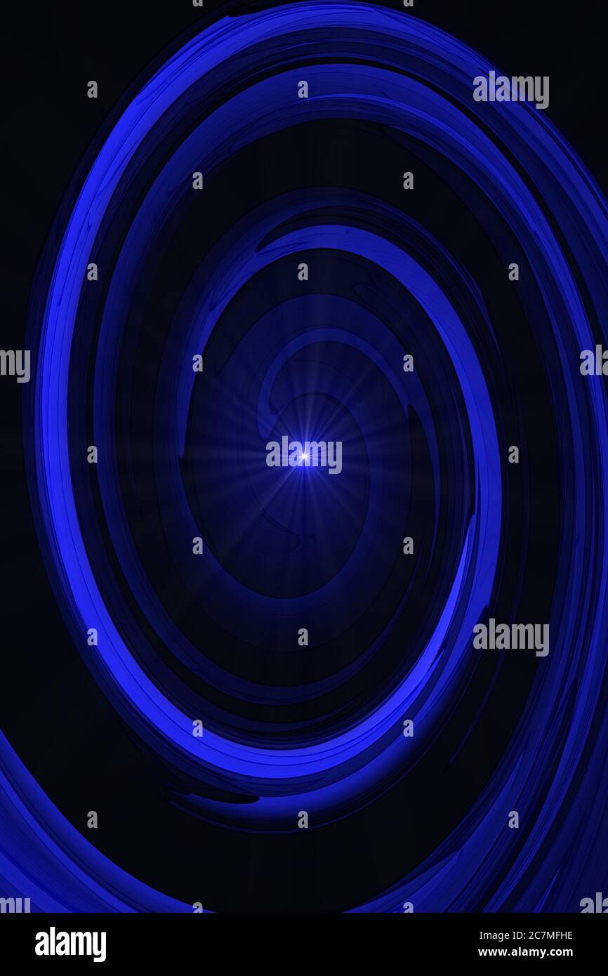 Blue swirl color supernova light art printed on dark illustration ...