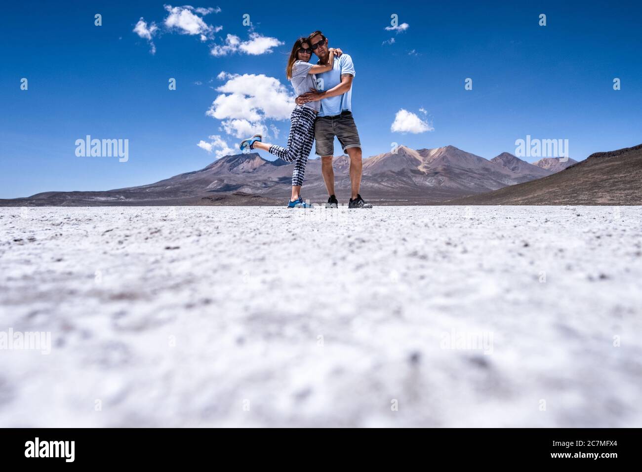 Couple standing in beautiful scenery Stock Photo - Alamy