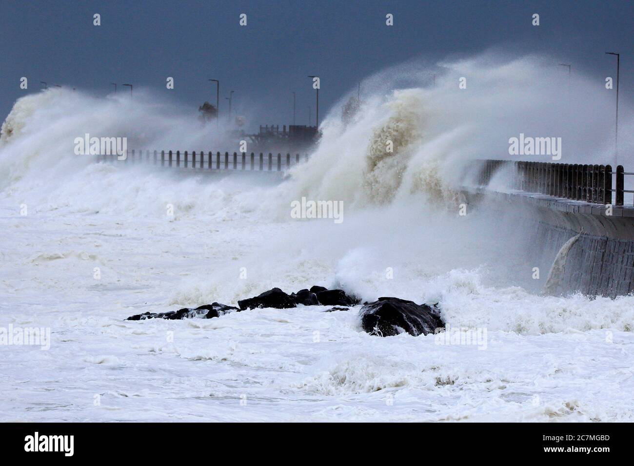 Hurricane force winds during an intense winter storm in Cape Town Stock ...