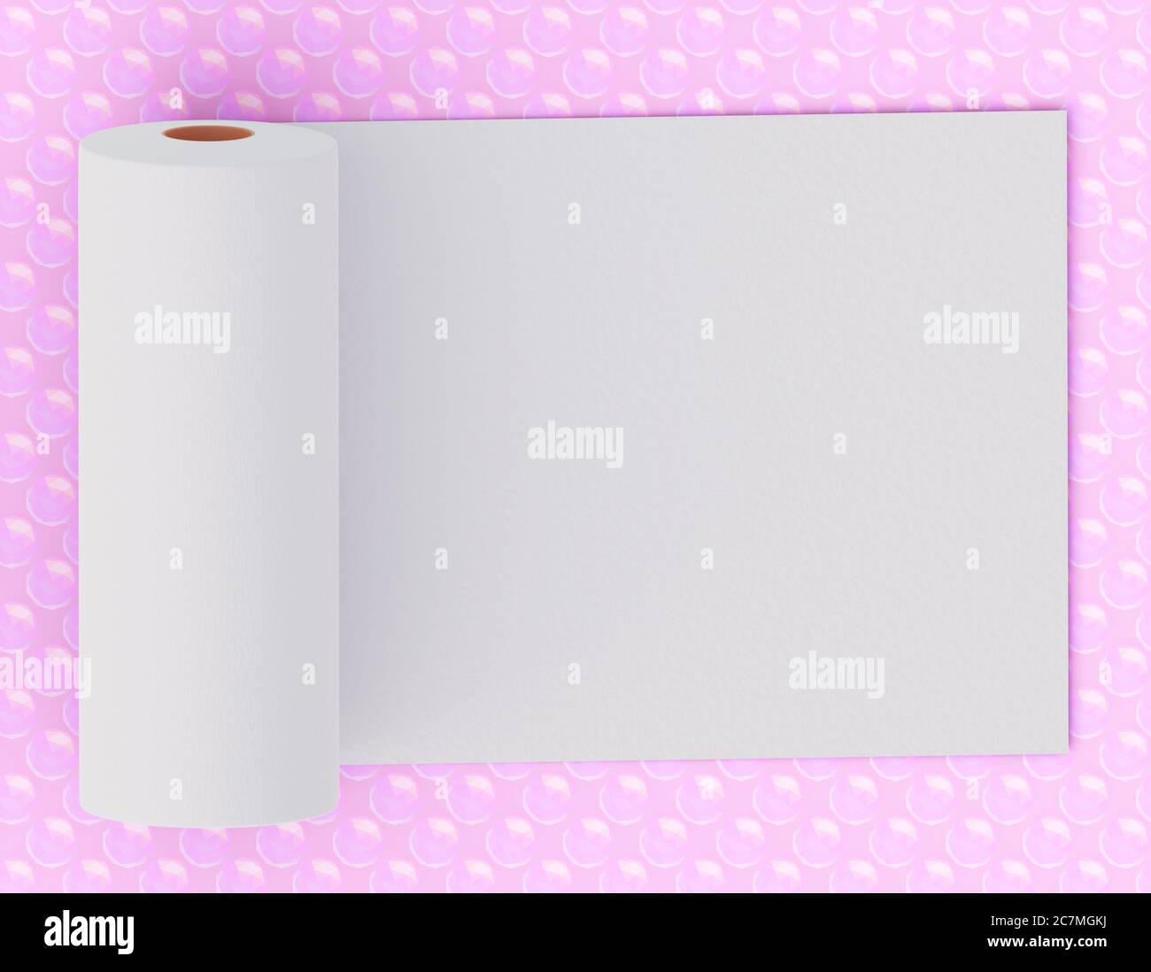 an expanded paper towel roll, place for texts. 3d illustration Stock ...