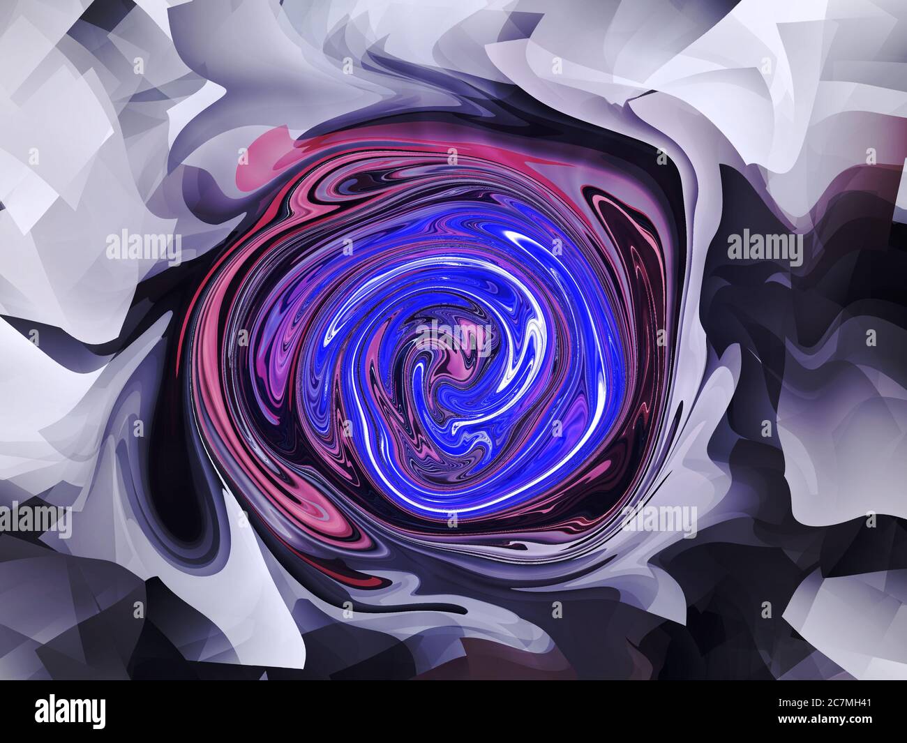 Rounding frame grey and blue liquid art texture raster image digital ...