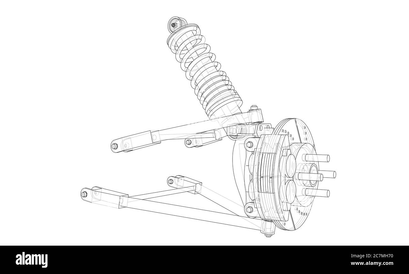 Car suspension with shock absorber Stock Photo - Alamy