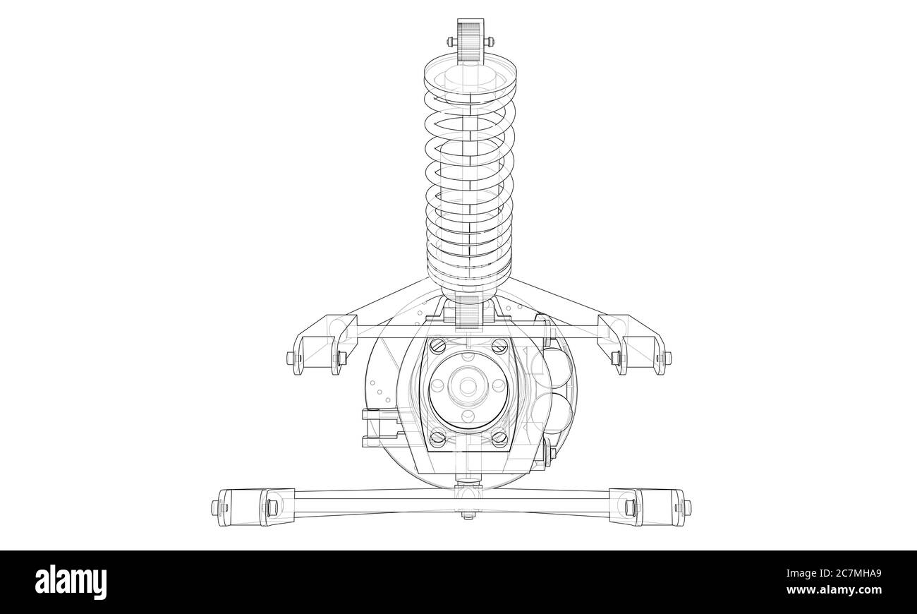 Car suspension with shock absorber Stock Photo - Alamy