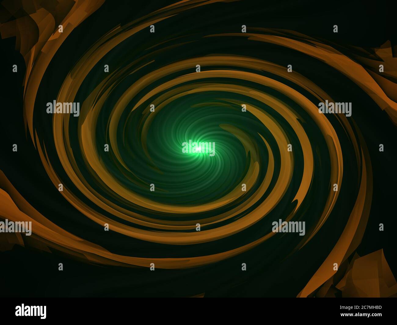 Green color supernova light with yellow swirl art printed on dark ...