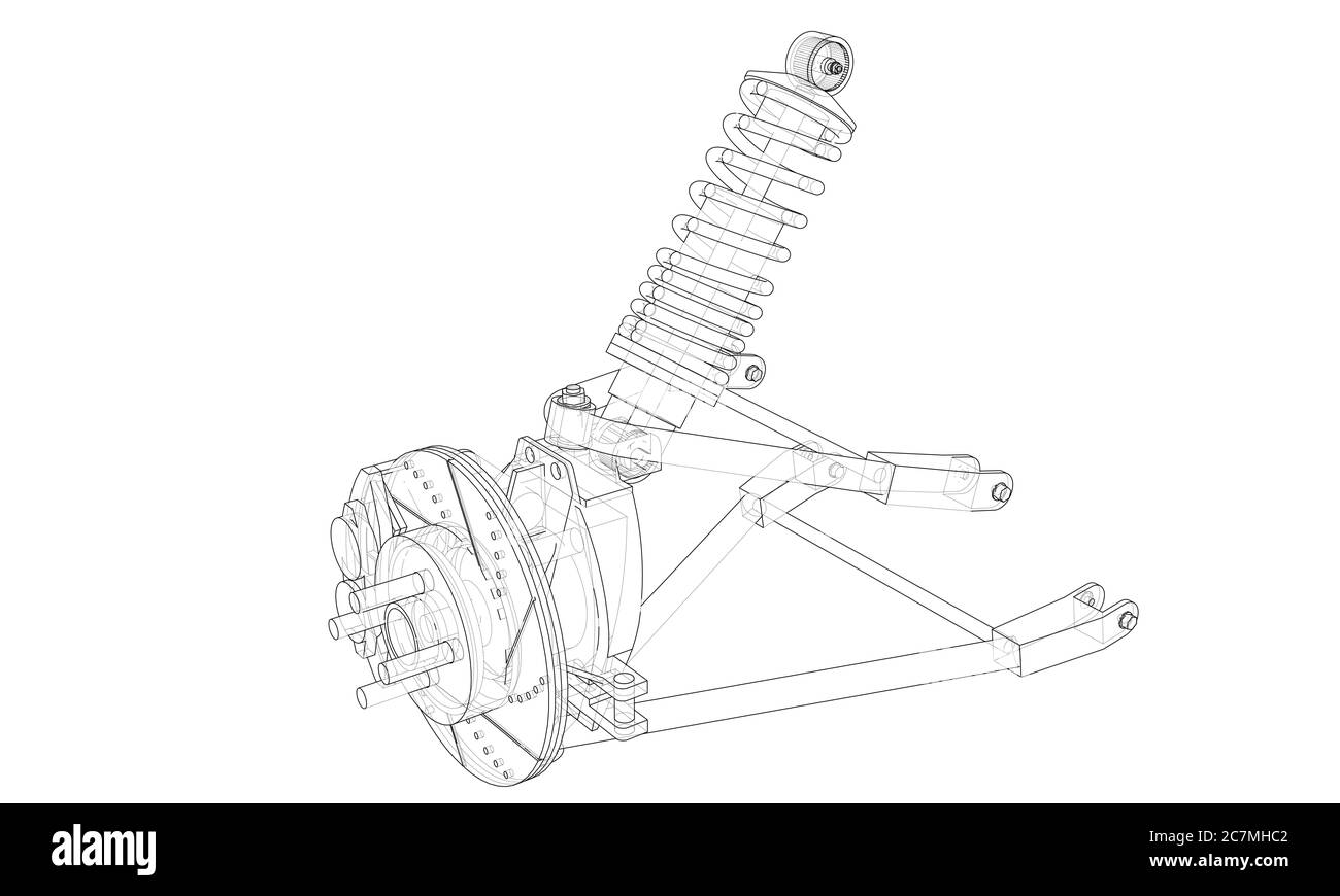 Car suspension with shock absorber Stock Photo - Alamy