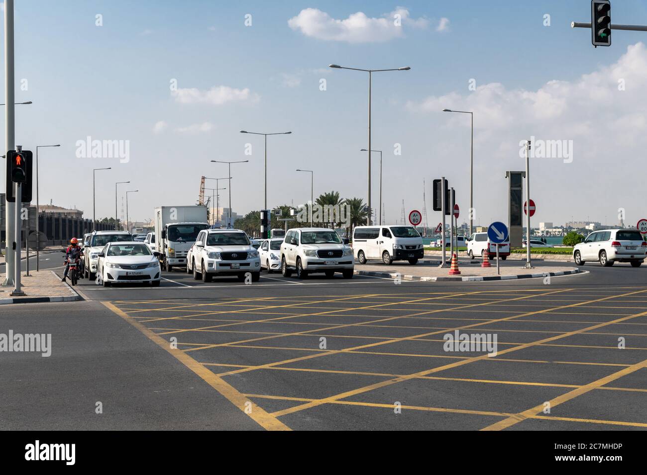 Doha qatar traffic sign hi-res stock photography and images - Alamy