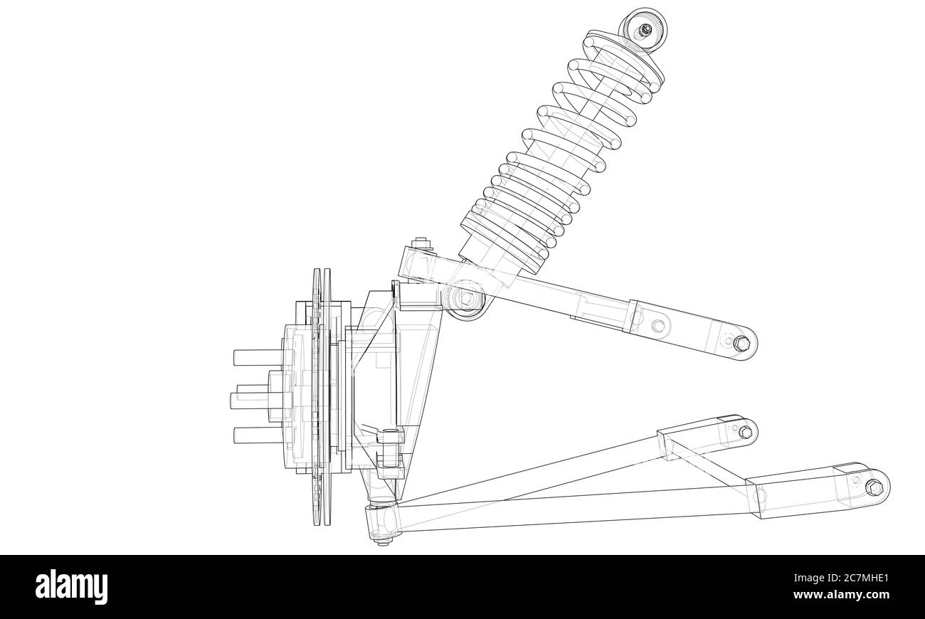 Car suspension with shock absorber Stock Photo - Alamy