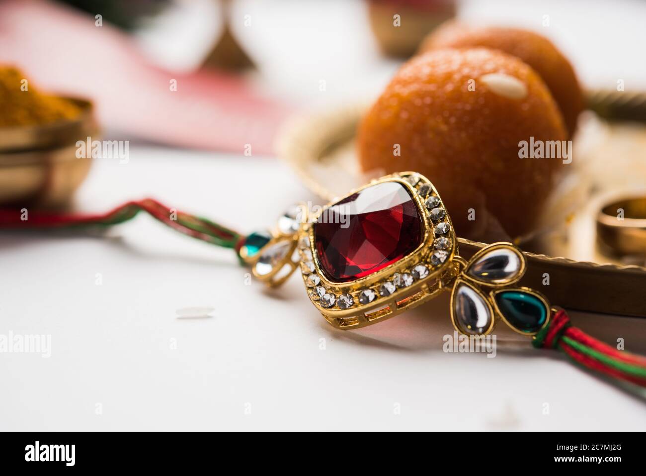 Raksha Bandhan / Rakshabandhan Rakhi with Haldi Kumkum rice, sweet ...