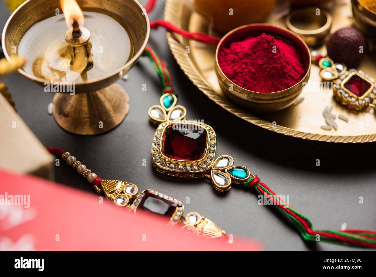 Raksha Bandhan / Rakshabandhan Rakhi with Haldi Kumkum rice, sweet ...